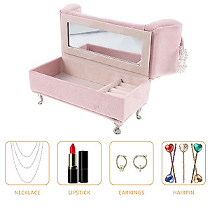 ibasenice Jewelry Storage Box Sofa Jewelry Box Nordic Jewelry Armoire Sofa Couch Beautiful Jewelry Case Dollhouse Furniture Desktop Decoration for Women Girls