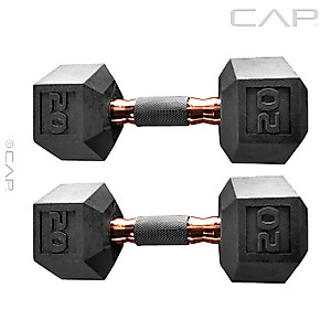 CAP Barbell 50 lbs Coated Dumbbell Set with Copper handles, 25LBx2