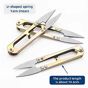 Generic TradingPost Sewing Fabric Scissors Snips | 12PCS High Carbon Steel Set | U-Shaped Scissors | Yarn Trimming Clippers | Art Projects | DIY Supplies | Fishing Line Braid Cutter, Gold/Silver