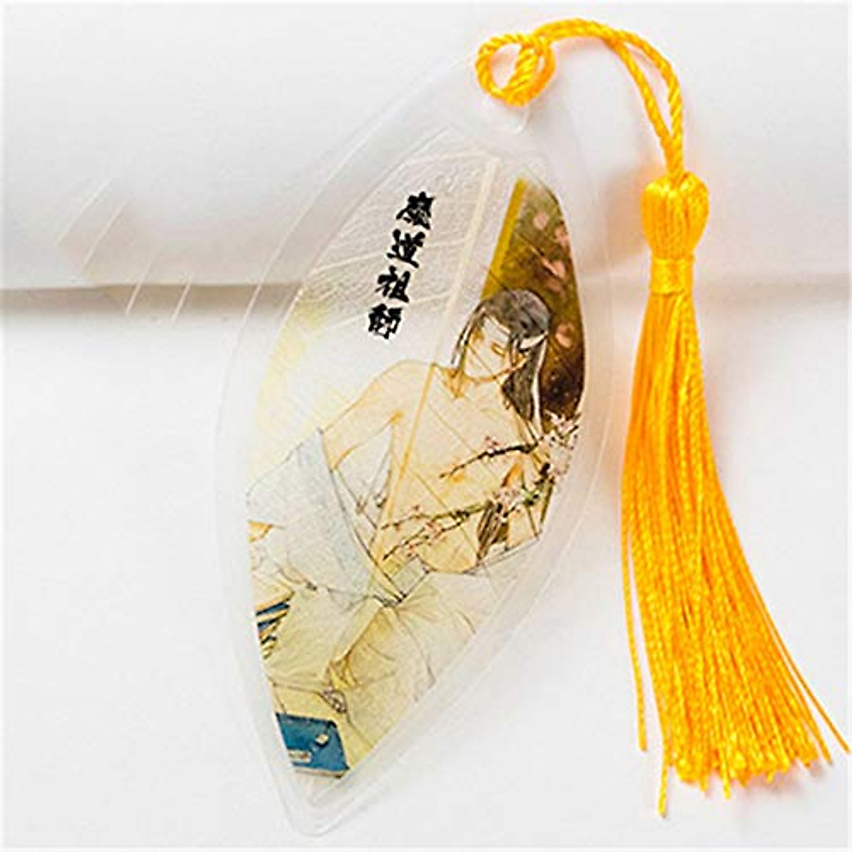 Bookmarks 2PCS Mo Dao Zu Shi Leaf Shape Bookmarks Page Markers Cute Tassel Pendant Leaf Shape Book Marks Stationery Book Accessories(11)