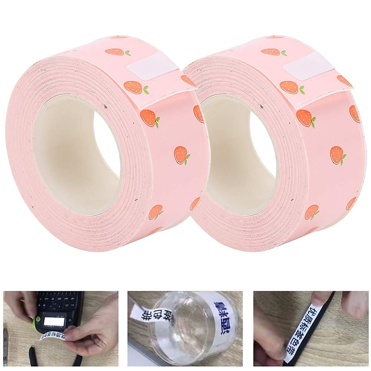 2 Packs Print Label Tape for Labeler Durable Thermal Paper Clear Writing Suitable High Temperatures Width Length