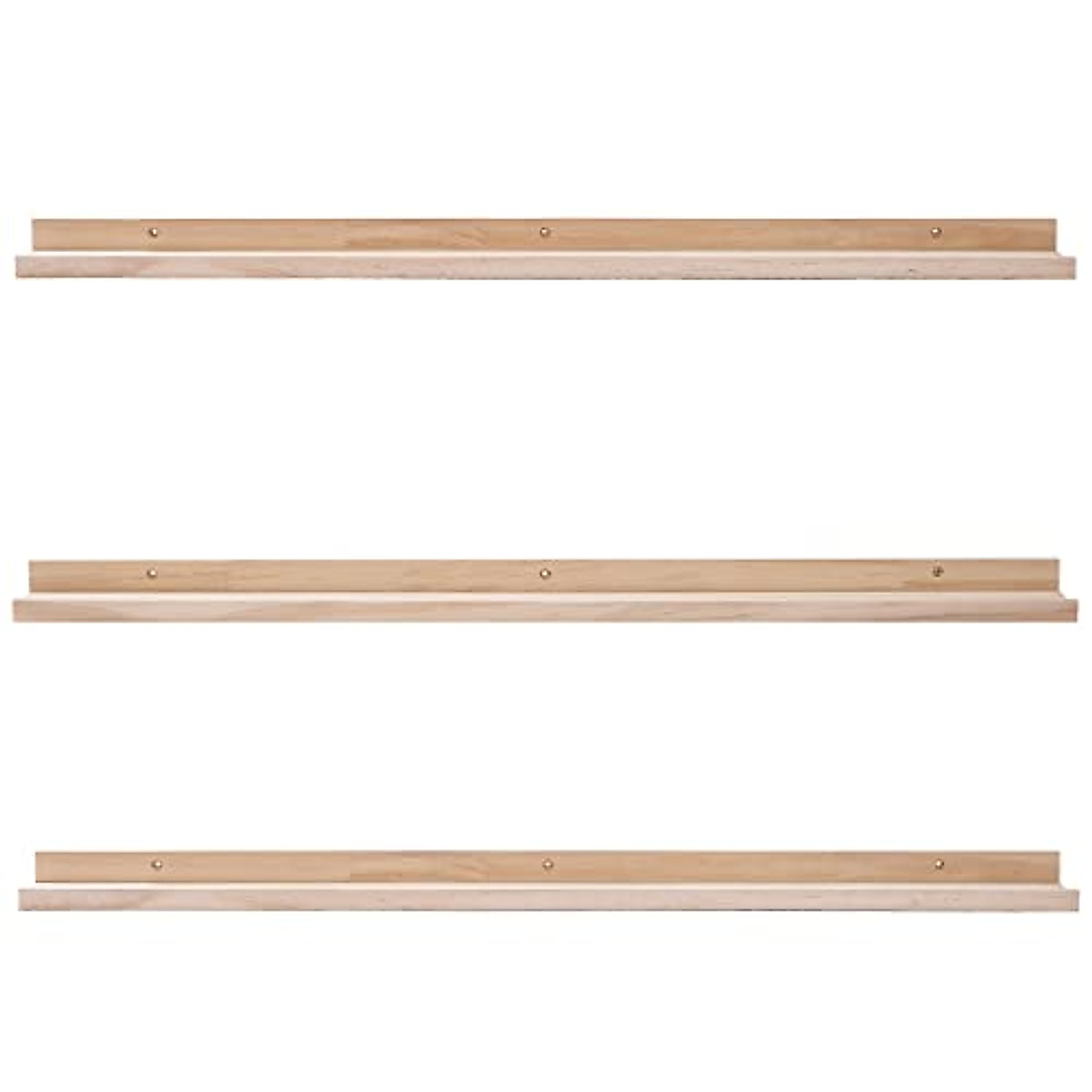 AZSKY 48 Inch Long Narrow Floating Shelves for Wall Storage Rustic Natural Wood Wall Shelf for Wall Décor Wall Bookshelf for Kids Room Picture Ledge Shelf a Set of 3