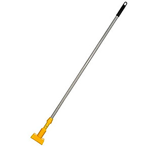 Alpine Commercial Iron Mop Handle for Floor Cleaning - Quick Change Professional Mopping Stick Or Mop Head Replacement Pole W Metal Handle (Fiberglass Jaw Clamp)