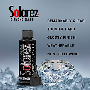 SOLAREZ Diamond Glaze UV Cure Art Resin - Durable, Glossy, Water Clear, Scratch Resistant - Small Cast Jewelry, Fishing Lures, Dolls, Hobby, RC, Crafts ~ Cures in Mins, NO ODOR, Made in USA (Quart)