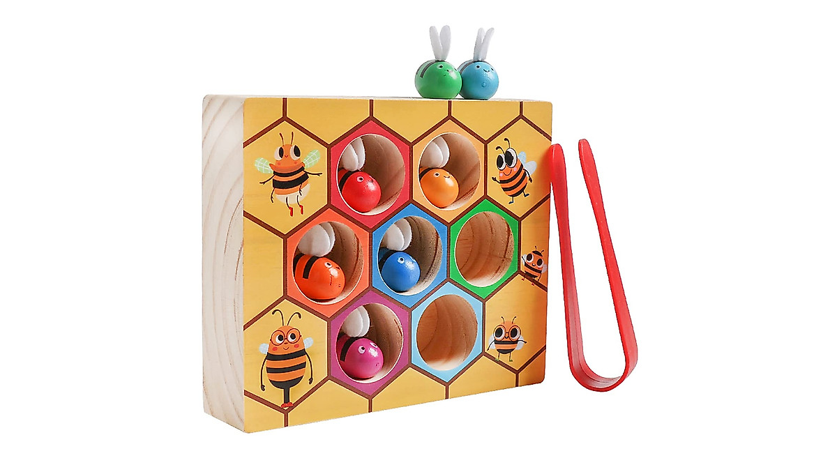 Toddler Fine Motor Skill Toy - Bee Hive Matching Game for Kids 2-4