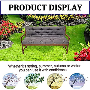 Swing Cushions 2-3 Seater Replacement Waterproof Porch Swing Cushions with Backrest and Straps Thicken 4" Swing Cushion Replacement for Outdoor Swing Cushions Patio Garden Furniture Terrace (60*40in)