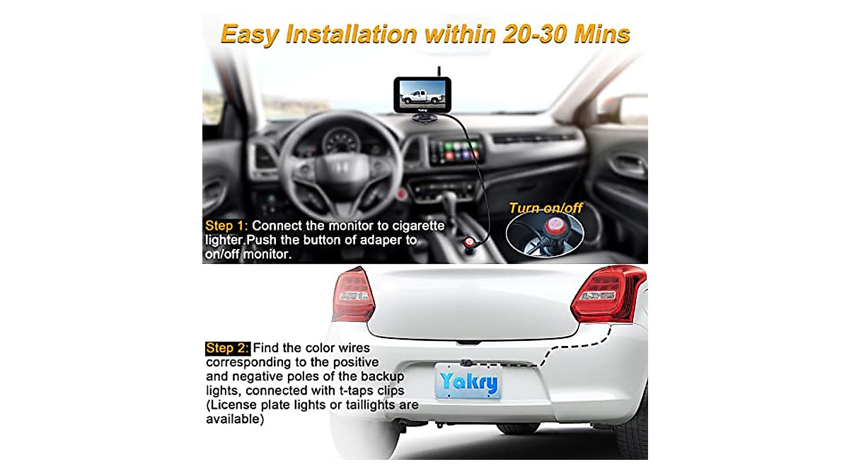 Yakry Wireless Backup Camera 1080P for RV Truck Car