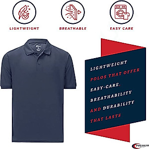 Premium Wear 2-Pack Men's Navy Polo T-Shirts Quick-Dry Moisture Wicking - Breathable, Lightweight, and Durable - Perfect for Sports, Gym, and Outdoor Activities - Machine Washable 2X-Large