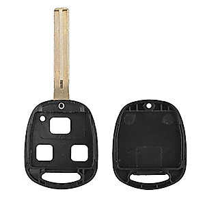 Beefunny Remote Car Key Shell 3 Button Uncut Key Fob Case for Toyota For Lexus ES300/IS400/RX300/RX400h Blade TOY48 48mm (2)