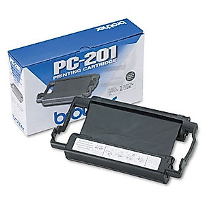 Brother Genuine Brand Name, OEM PC201 (PC-201) Black Thermal Transfer Fax Print Cartridge with Ribbon (450 YLD)