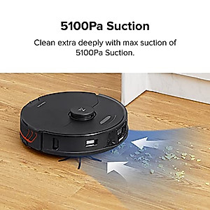 roborock S7 MaxV Plus Robot Vacuum and Sonic Mop with Auto-Empty Dock, ReactiveAI 2.0 Obstacle Avoidance, Real-Time Video Call, 5100Pa Suction, Perfect for Pet Hair