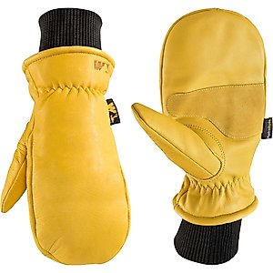 Wells Lamont Men's HydraHyde Leather Winter Work Mittens | Water-Resistant | Saddletan | Large (1217L)