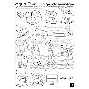 Aqua Plus Inflatable Stand Up Paddle Board High Pressure Double Action SUP Pump (Black, 63cm)
