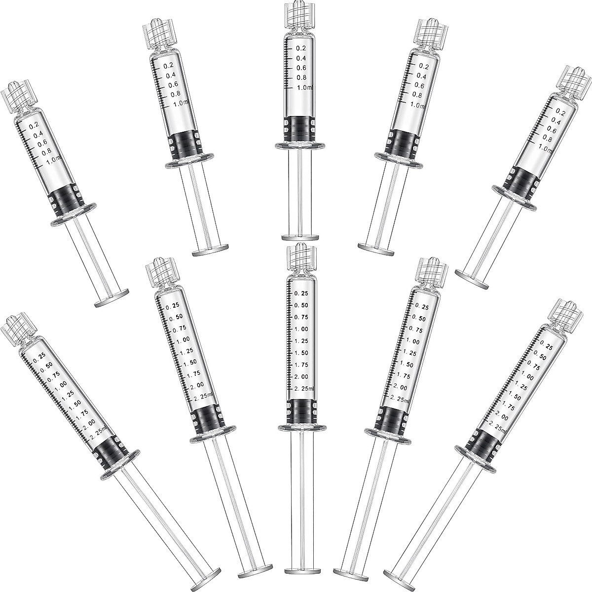 1 ml 2.25 ml Borosilicate Glass Syringe Anti Leak Heat Resistant Accurate Measuring Syringe for Oils Feeding Glue