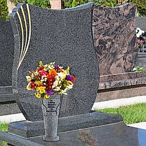 MIBUNG Cemetery Grave Vase with Ground Spikes, Angel Wings Vase for Fresh/Artificial Flowers, Floral Holder Headstone Decorations Grave Marker Memorial Stone Garden Yard Stake, Sympathy Gift