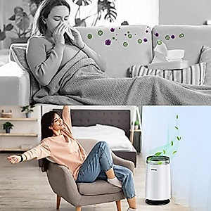 Acekool AD4 Air Purifiers for Home, Air Purifiers Air Cleaner For Smoke Pollen Dander Hair Smell Portable Air Purifier with Sleep Mode Speed Control, 24dB Quiet Air Purifier