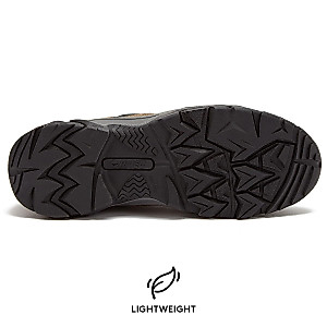 HI-TEC Ravus WP Mid Waterproof Hiking Boots for Men, Lightweight Breathable Outdoor Trekking Shoes - Tan, 10.5 Medium