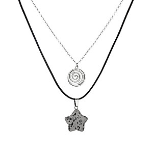 Yuoos Beach Punk Necklace Set Indie Stuff Natural Star Shape Stone Choker Gothic Y2K Swirl Pendant Necklace for Women Summer
