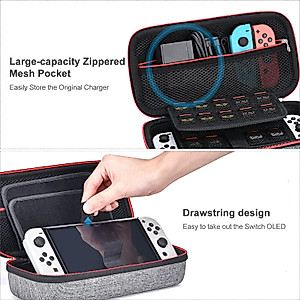 innoAura Switch OLED Accessories Bundle 19 in 1 Switch Bundle with Switch Case, Switch Game Case, Switch OLED Screen Protector, Switch Stand, Switch Thumb Grips (Gray)