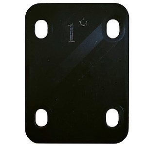 TUOREN Guitar Neck Shims 3Pcs 0.25°, 0.5°, and 1°Degree Nylon Gasket for Guitar and Bass Bolt-on Neck Repair 3 x 2.2inch Black (Black)