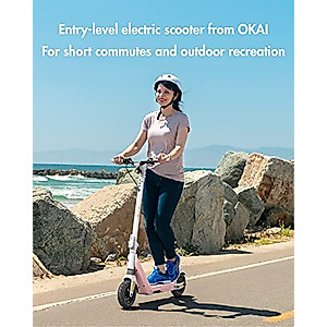 OKAI ES50B Electric Scooter - 12.4 Miles Range & 15.5 MPH - Lightweight and Foldable E Kick Scooter for Kids, Teens & Adults(Pink)