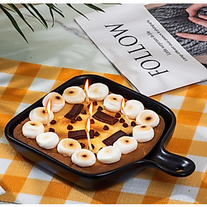 Mesiiloly Food-Shaped Candles - Skillet Cookie Candle with Chocolate & Marshmallows, 5-Wick Large Scented Candle for Home, Unique Birthday & Christmas Gifts for Women
