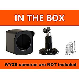 PEF Mount for Wyze Cam Outdoor, Weatherproof Protective Cover and 360 Degree Adjustable Wall Mount for Wyze Camera Outdoor Indoor Wire-Free Smart Home Camera System (Black, 1 Pack)