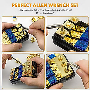 BULVACK 2 Way Mini ANL Fuse Holder, Copper 0/2/4 Gauge to 4/6/8 Gauge 60 Amp Fuse Distribution Block for Car Truck Boat Audio Stereo Amplifier