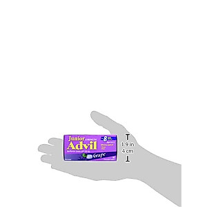 Junior Strength Advil (40 Count, Grape Flavour) Ibuprofen Chewable Tablets for Relief of Pain Fever