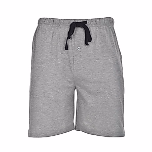 Hanes Mens 2 Pack Sleep Short, Cotton Jersey Blend 7.5" Inseam, Comfortable and Breathable, Heather Grey/Black, Large