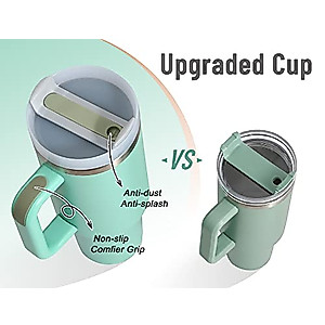 DLOCCOLD 40 oz Stainless Steel Tumbler with Handle, Insulated Tumbler With Lid & Straw, Travel Mug Cup Holder Friendly, Reusable Large Tumbler for Water, Iced Tea or Coffee, Gift for Men Women