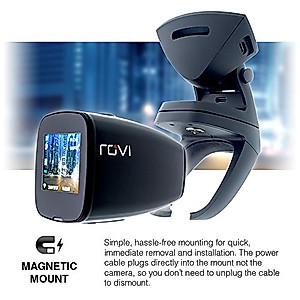 Rovi CL-6001 Magnetic Mount 1080p Full HD High Definition Panoramic Car Dash Camera Recorder with 1.5 Inch Wide Screen Wi-Fi, GPS, Loop Video Recording, Impact Detection and 360 Degree Rotation