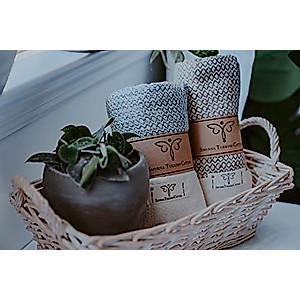 SMYRNA TURKISH COTTON Wash Cloths Pack of 6 | 100% Natural Cotton, 12"x17" | Versatile Bath Towels for Bathroom, Hotel, SPA | Ultra Soft, Absorbent, Prewashed and Quick Dry Turkish Hand Towels (Gray)