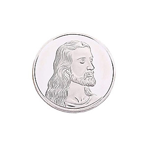 2pcs Challenge,Jesus Commemorative,Christian Religious, Medal Collectible Plated Collection Souvenir Gift(+Silver)