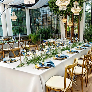 Fixwal 6 Pack White Table Cloth for Rectangle Table, 70 x 120 Inch Polyester Fabric Tablecloths Rectangular, Table Covers 6-8ft for Party, Banquet, Dining, Wedding, Graduation