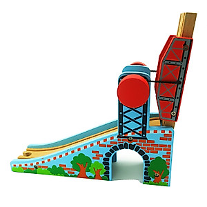 Z MAYABBO Wooden Train Tracks Accessories Wood Train Lifting Bridge for Railroad Tracks fits for All Railway Tracks