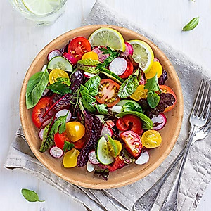 GinSent Bamboo Salad Bowls Set, 3 Pack Stackable Salad Serving Bowls, Eco Friendly Natural Wooden Bowls For Food, Salad, Fruit, Rice, Pasta, Soup, Cereal, Snack and Nuts