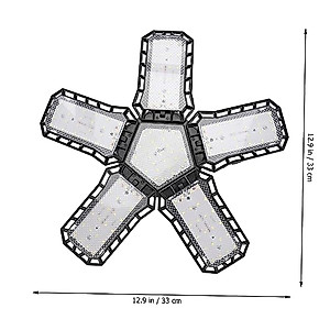 SOESFOUFU Folding Garage Light Garage Lights LED Panel LED Garage Ceiling Light Garage 5 Panel Lights Garage Folding Light Warehouse Ceiling Light Garage Warehouse Light Black Plastic