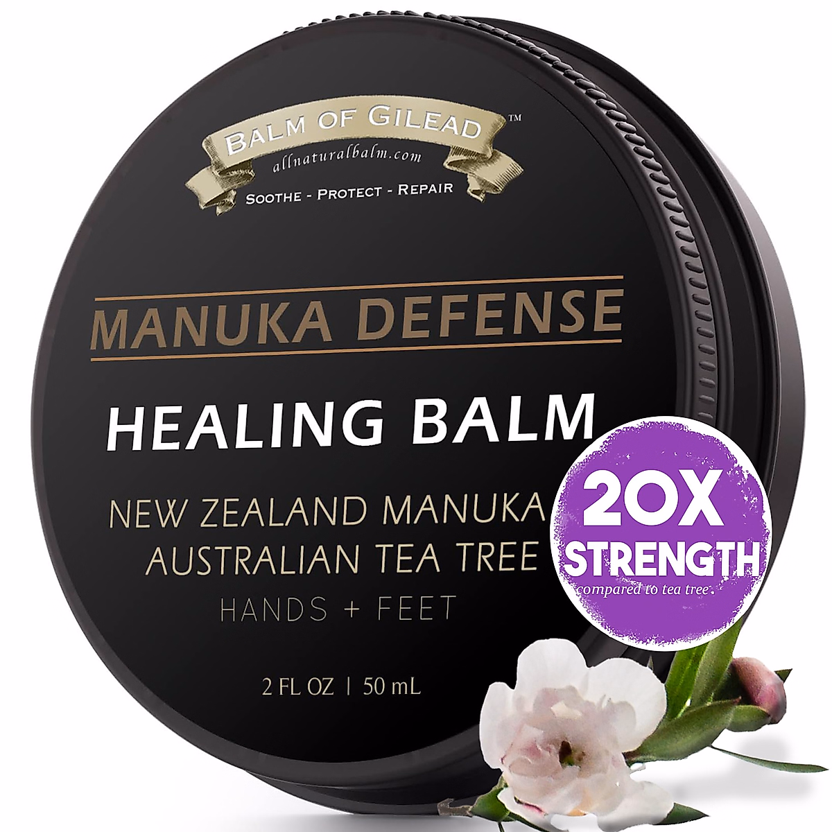 BALM OF GILEAD Tea Tree Balm - 2 fl oz Foot Cream with Tea Tree and Manuka Oil - Intensive Moisture for Itchy Feet, Eczema, Rashes & Dry Skin - Pure Balm That Softens Skin Irritations