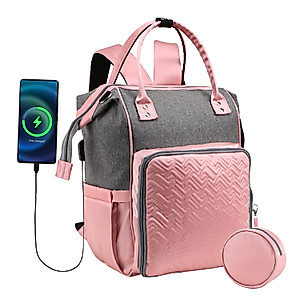 QZLKNIT Knitting Bag Backpack, Yarn Storage Organizer Bag, Yarn Organizer Tote Bag, Crochet Bag with USB Charging Port，Yarn Bag Organizer for Crochet Accessories (Bag Only)