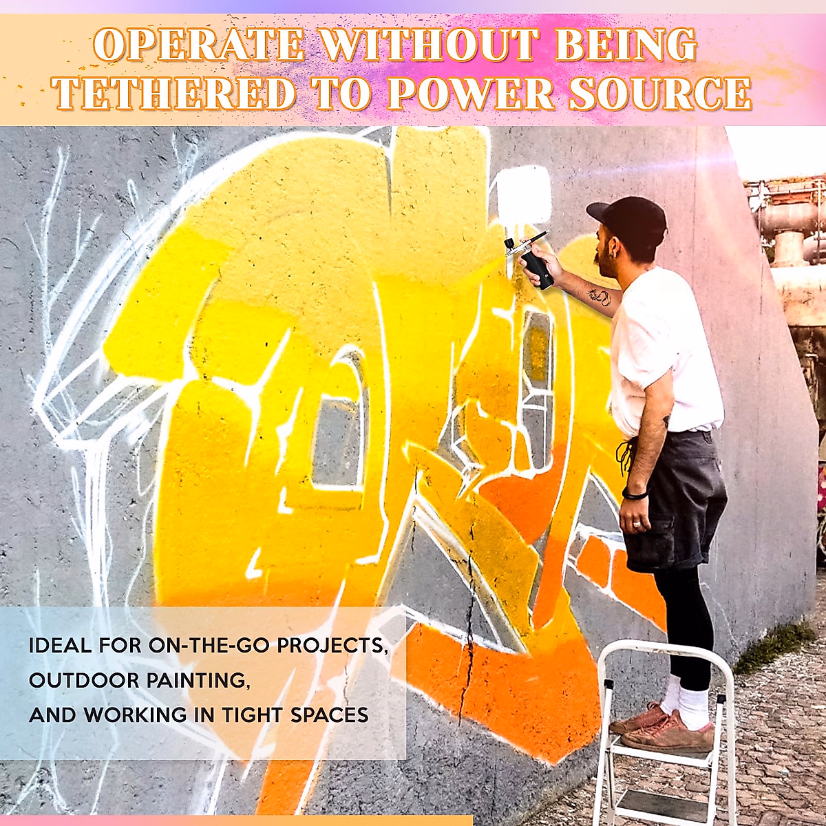 Uthlusty Cordless Airbrush Kit, Airbrush Kit with 0.3mm Tip, Handheld Rechargeable Air Brush with Compressor for Makeup, Nailart, Painting, Cake, Cookie, Model