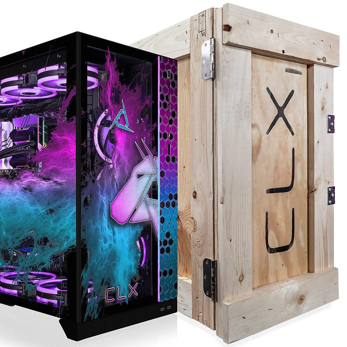 CLX HATHOR Dual Gaming/Streaming PC - PC1: Intel Core i9 13900KF 3.0GHz, GeForce RTX 4090, 1TB SSD, 6TB HD, 64GB DDR5 RGB Memory, PC2: Intel NUC 12 i7 Compute Element