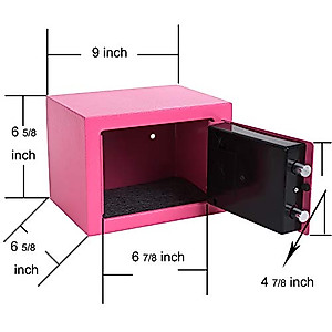 Yuanshikj Electronic Deluxe Digital Security Safe Box Keypad Lock Home Office Hotel Business Jewelry Gun Cash Use Storage (Pink)