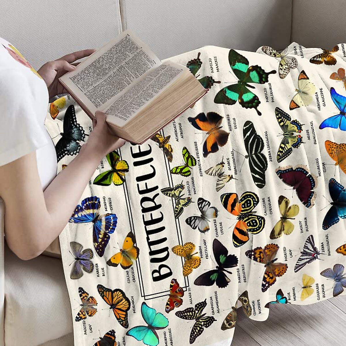 Butterfly Blanket for Boys and Girls - Ultra Soft Throw for Butterfly Lovers, Lightweight Cozy Kids Gifts for Christmas, Bed, Couch, Sofa - 40x50in