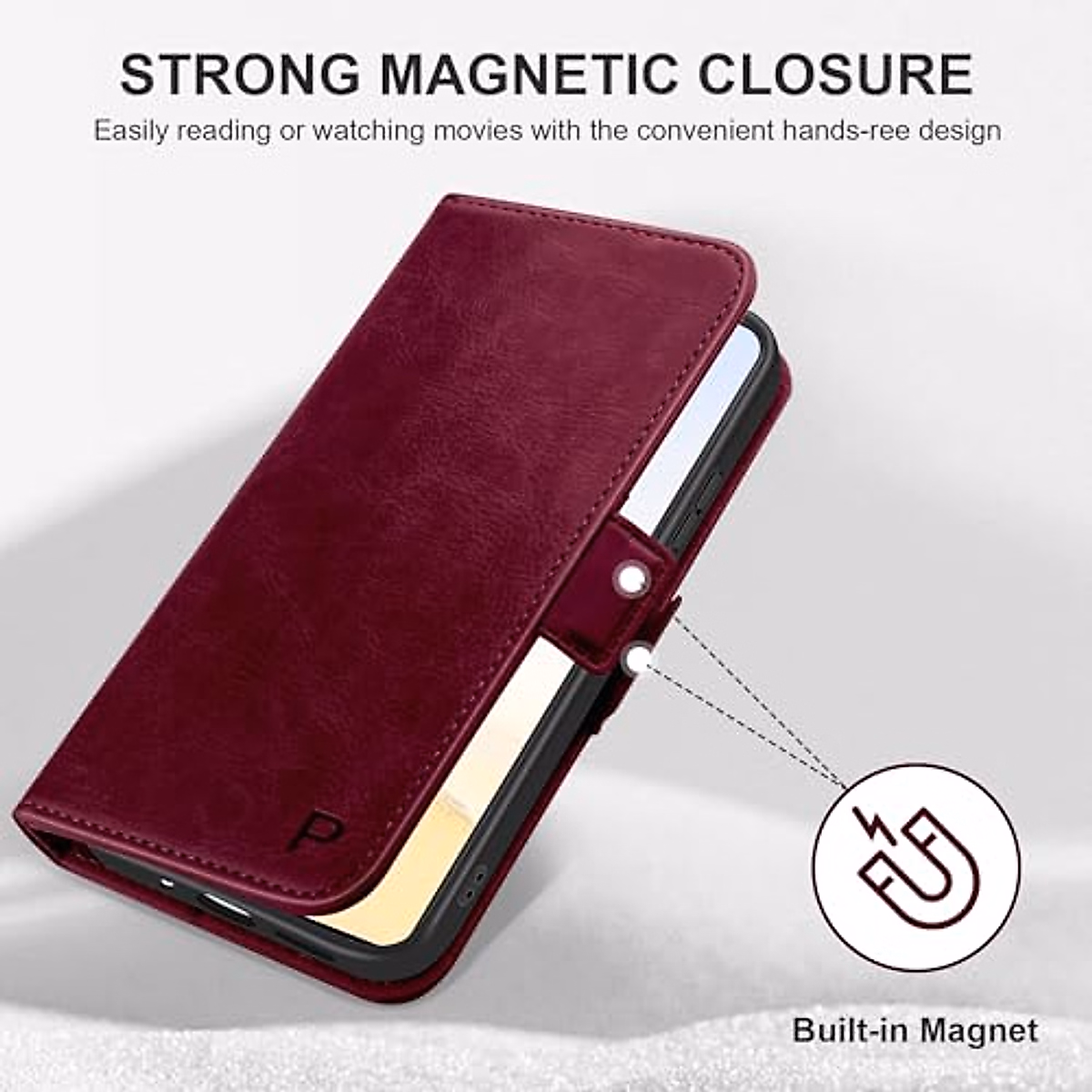 Bizzib for Samsung Galaxy S20 FE Case Leather Wallet with Card Holder[ RFID Blocking] 360 Full Shockproof Protection Magnetic Closure Phone Cover & Wrist Strap for Galaxy S20 FE 6.5in-Burgundy