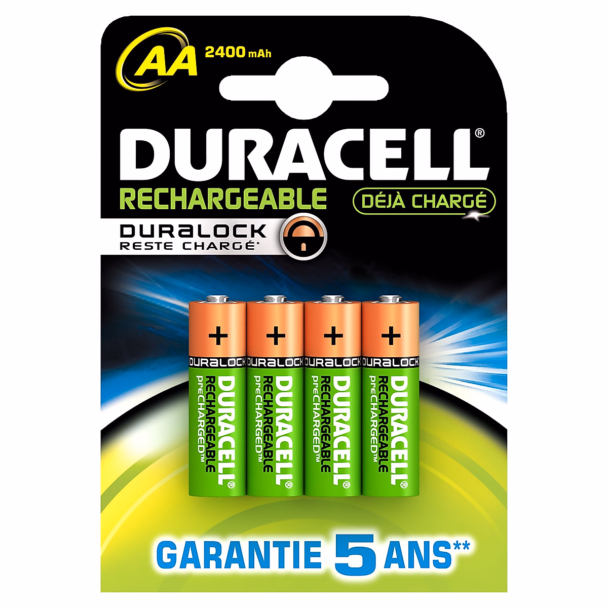 Duracell - Rechargeable Battery - Duralock AAx4 Stay Charged 2400 mAh (LR6)