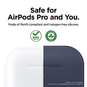 elago Original Case Compatible with Apple AirPods Pro Case - Protective Silicone Cover, Anti-Slip Coating, Precise Cutout, Supports Wireless Charging (Jean Indigo)