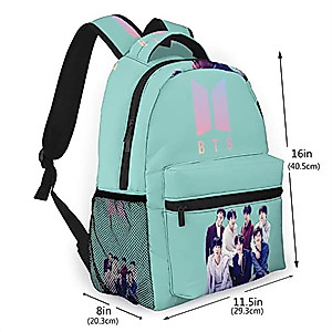 Kpop Backpack Travel Hiking Canvas Daypack Campus School Bag For Boy Girls