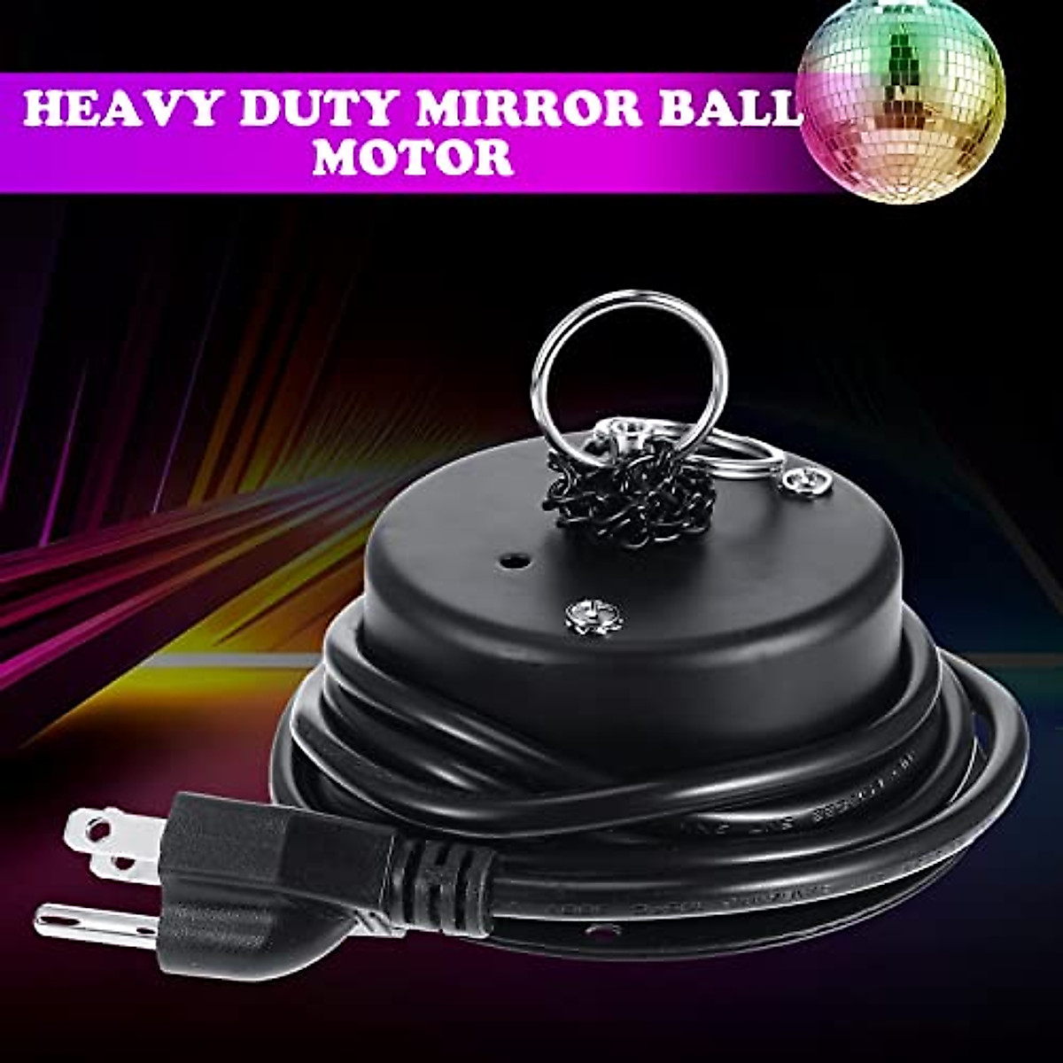 Therwen 3 Pcs Disco Ball Motor Heavy Duty Mirror Ball Motor 3RPM Slow Rotating Motor Disco Ball Rotator for 12-16" Mirror Ball and Under