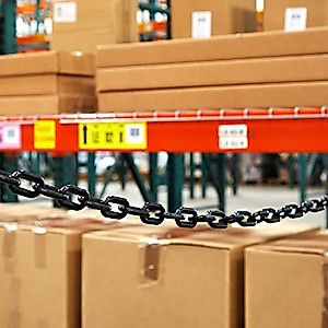 100-Feet Plastic Chain Links - Privacy Safety Barrier for Fence, Gate, Privacy (1.5-Inch, Black)